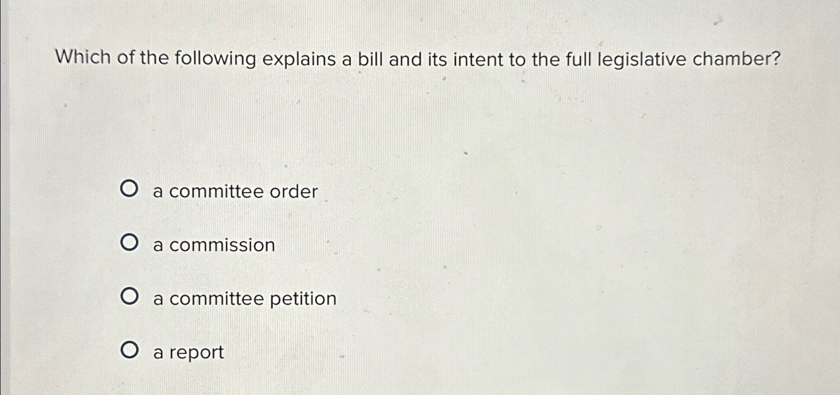 Solved Which of the following explains a bill and its intent | Chegg.com