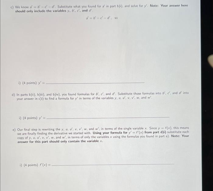 Solved 1) A Guided Derivative Calculation The derivative | Chegg.com