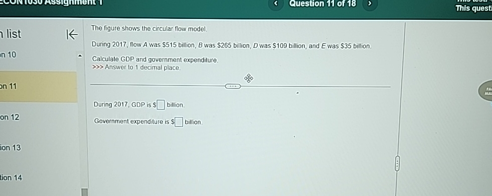 Solved The figure shows the circular flow model.During 2017, | Chegg.com