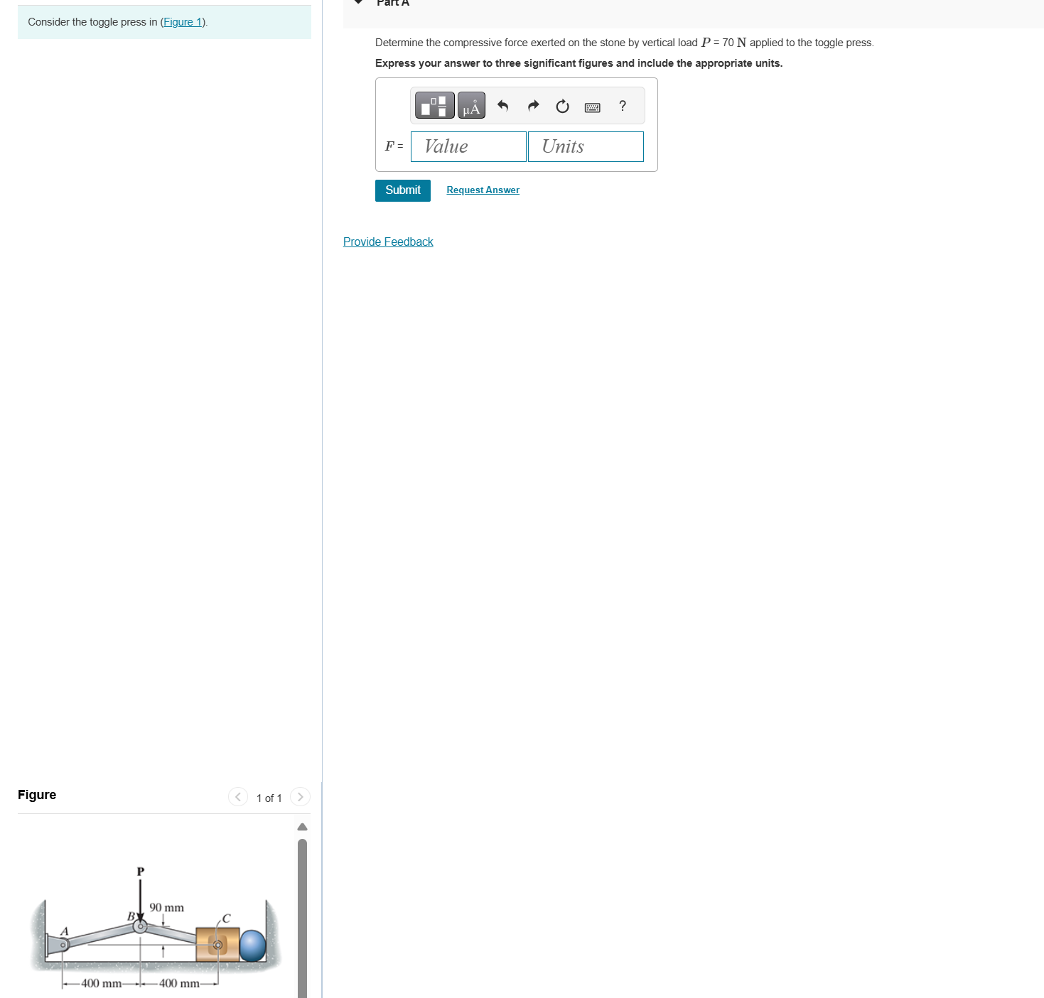 Solved Consider the toggle press in (Figure 1).Determine the | Chegg.com