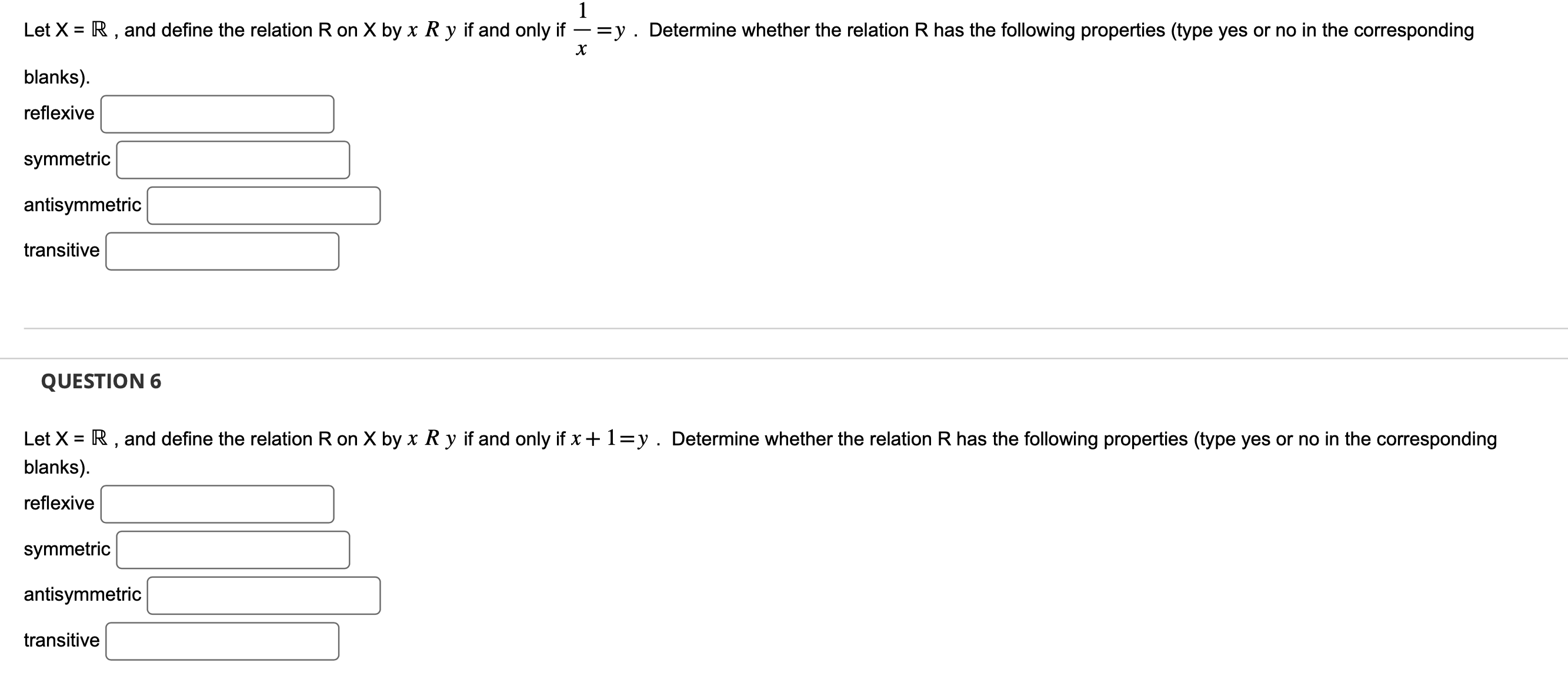 Solved Let x=R, ﻿and define the relation R ﻿on x ﻿by x, y | Chegg.com