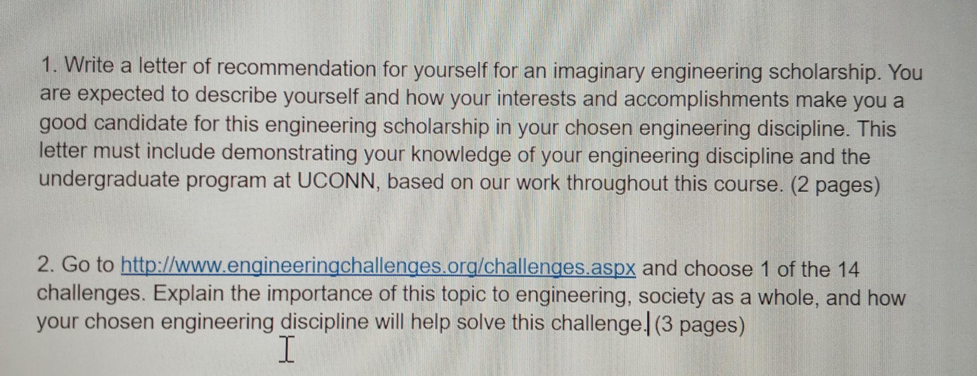Solved 1. Write a letter of recommendation for yourself for | Chegg.com