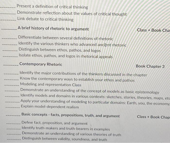 Solved Present a definition of critical thinking Demonstrate | Chegg.com