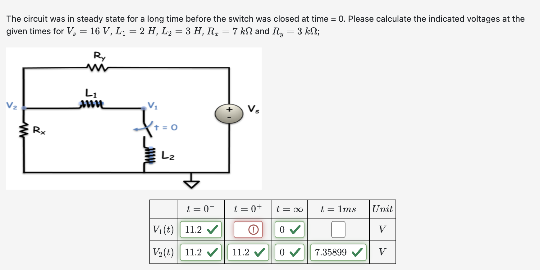 Solved The circuit was in steady state for a long time | Chegg.com