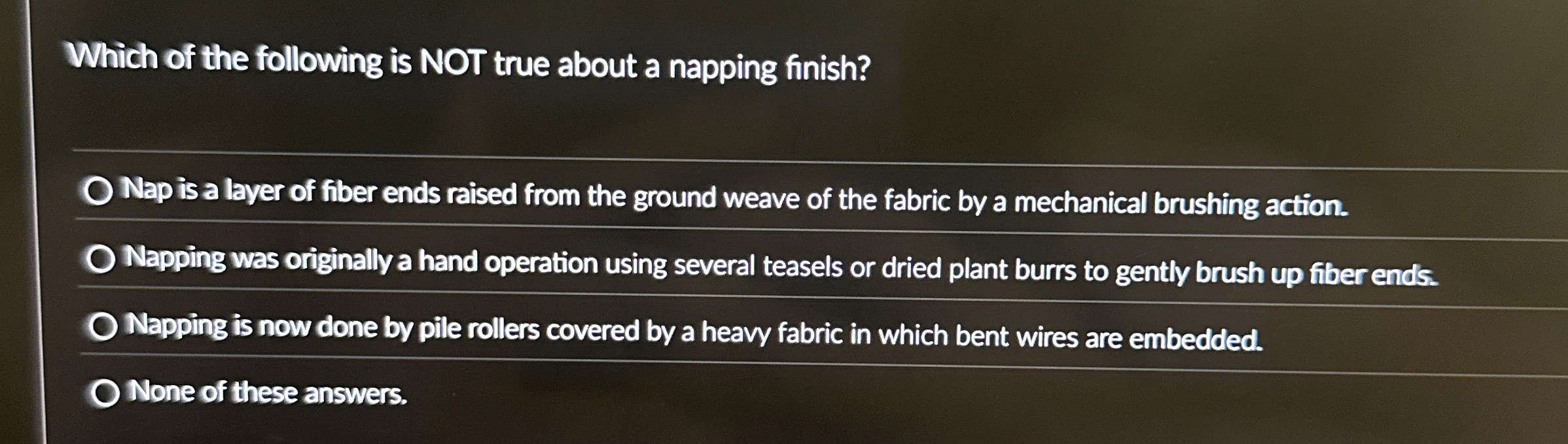 Solved Which of the following is NOT true about a napping | Chegg.com