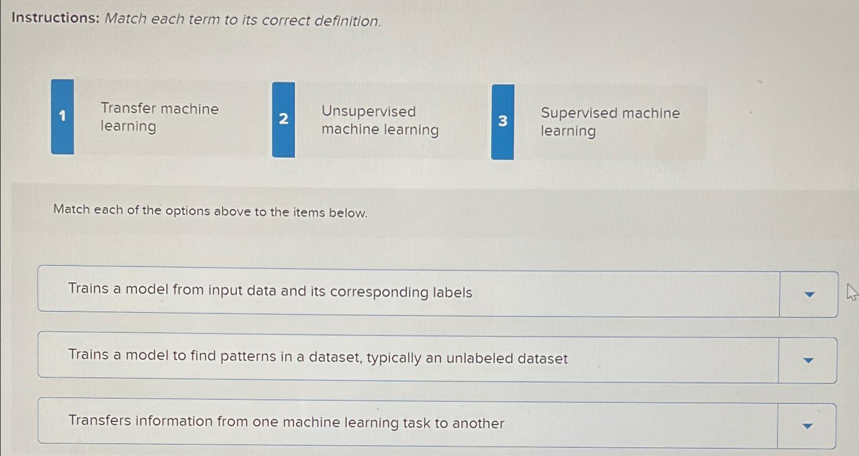 Solved Instructions: Match each term to its correct | Chegg.com