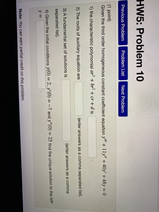 Solved HW5: Problem 9 Previous Problem Problem List Next | Chegg.com