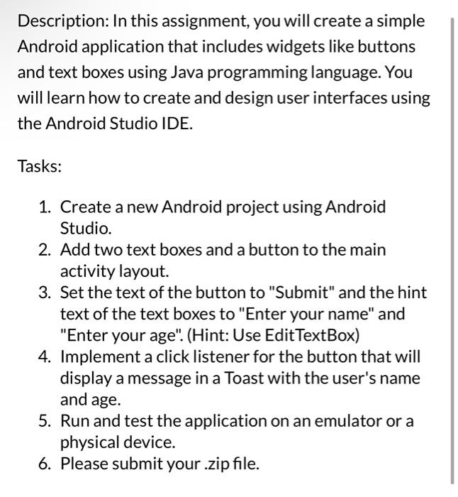 Solved Description: In this assignment, you will create a | Chegg.com