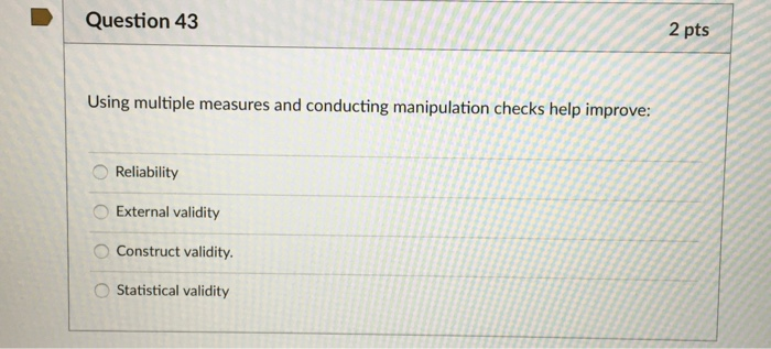 Solved Question 43 2 pts Using multiple measures and | Chegg.com