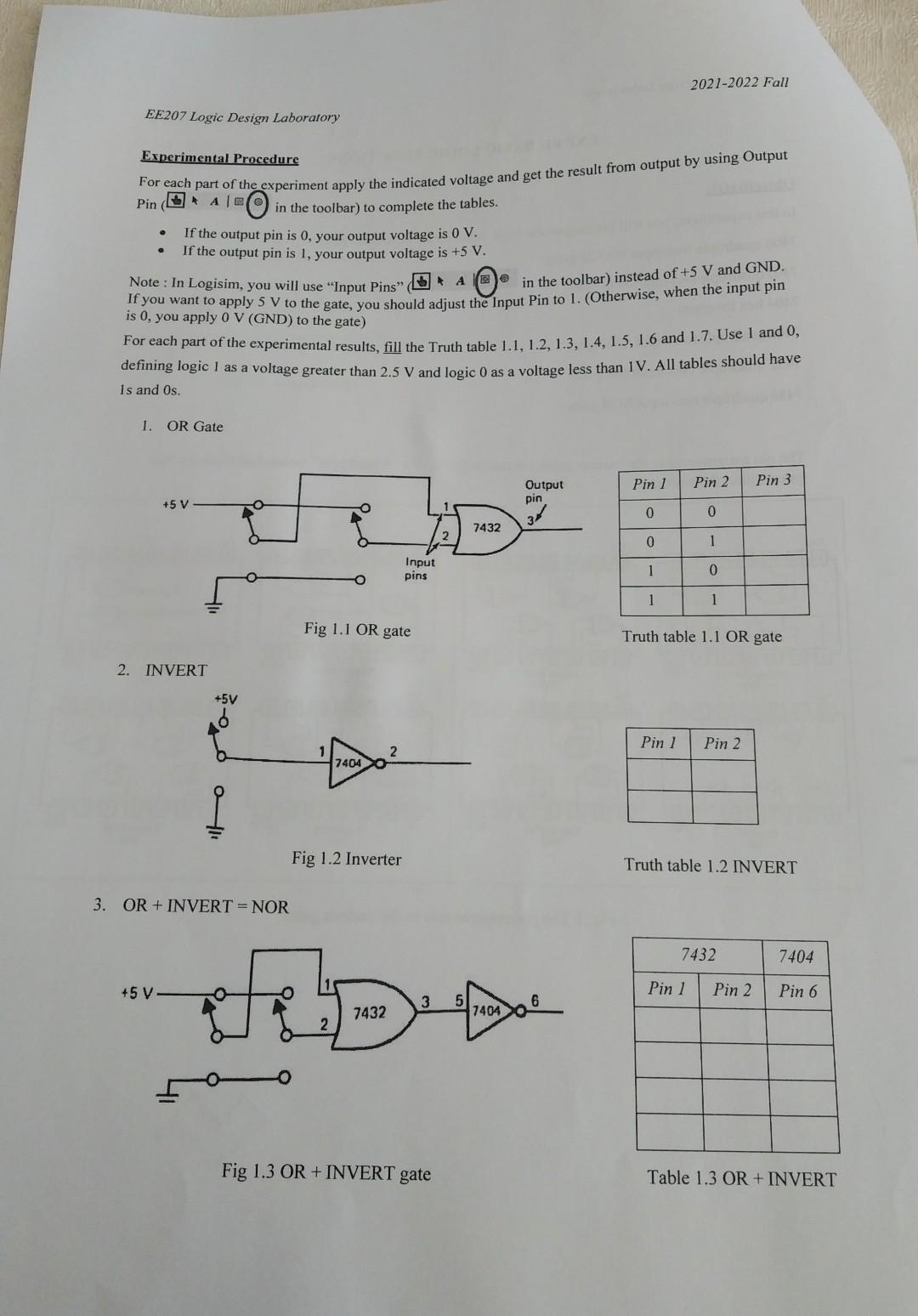 Solved Fig. 1 The pin assignments to the various | Chegg.com