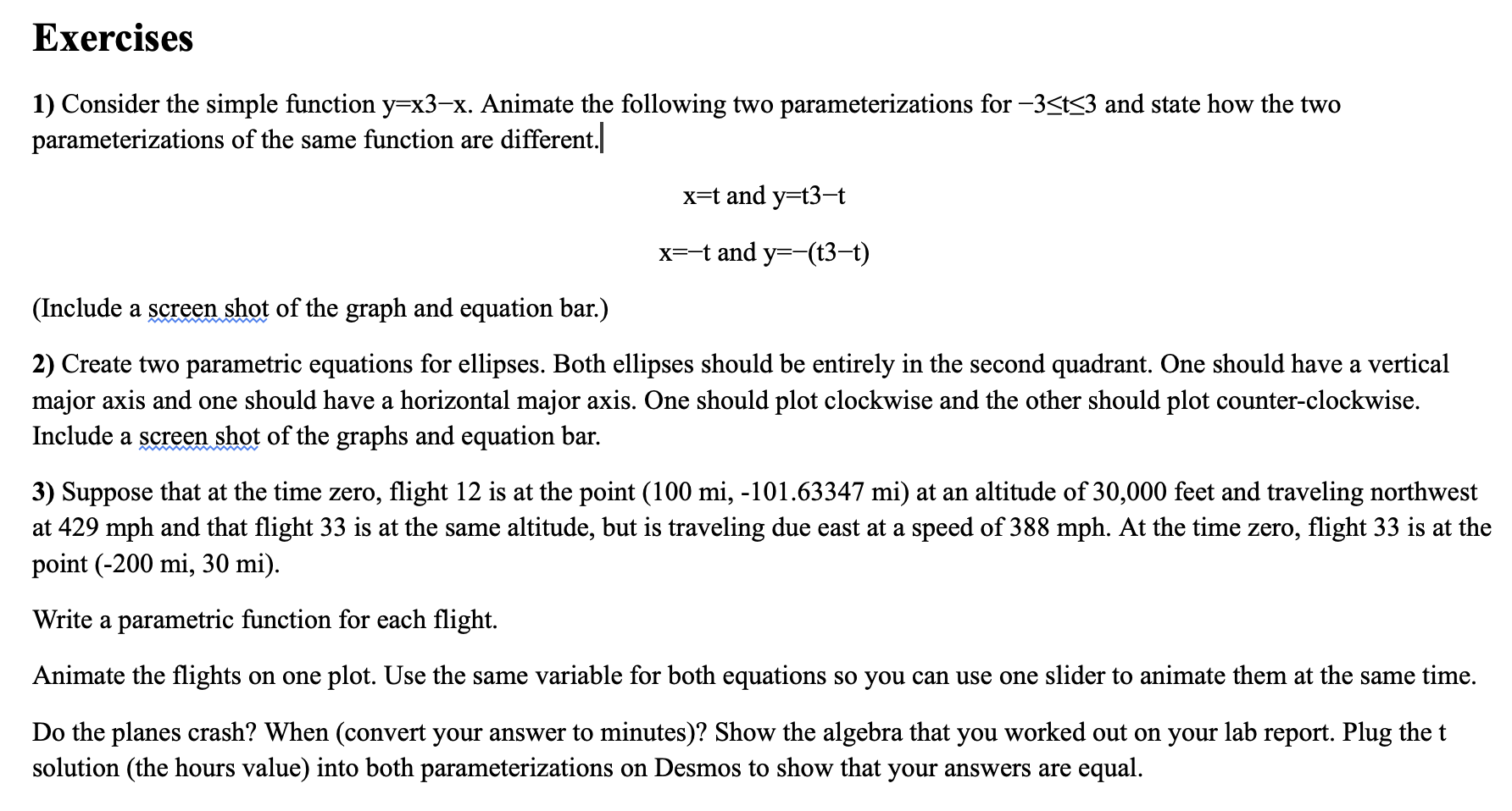 Exercises - ﻿Using Desmos Graphing CalculatorConsider | Chegg.com