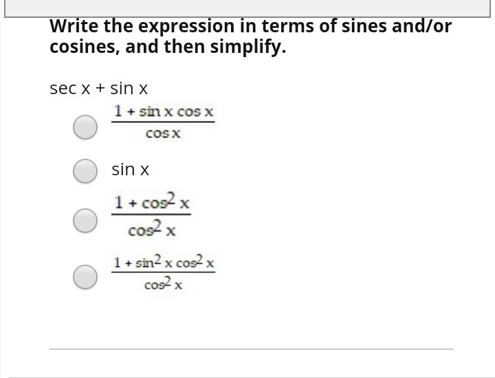 Solved Write the expression in terms of sines and/or | Chegg.com