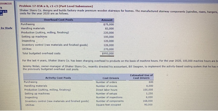 Solved SOURCES by Study Problem 17-03A a-b, c1-c3 (Part | Chegg.com