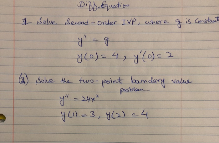 Solved Diff. Equation second-order IVP, where 4- Solve og is | Chegg.com
