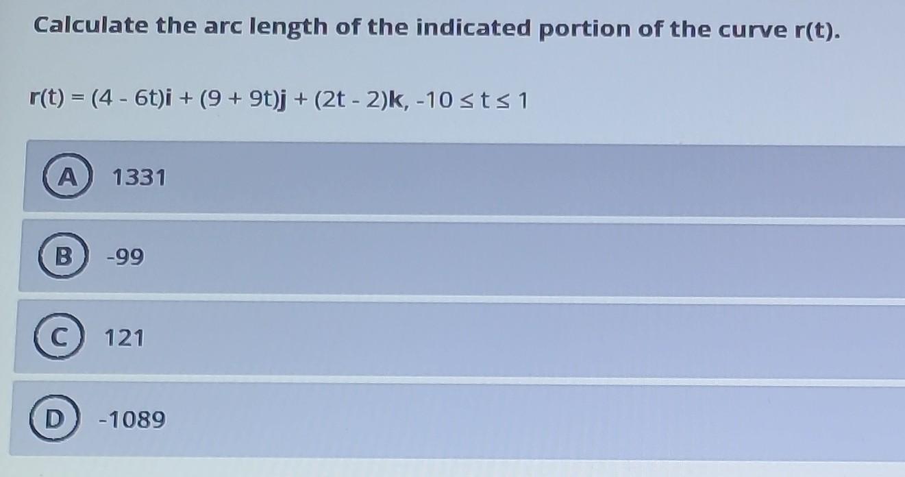 Solved Calculate the arc length of the indicated portion of | Chegg.com