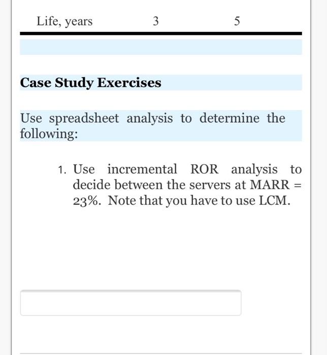 QUESTION 1 CASE STUDY PEFORMING ROR ANALYSIS FOR 3D | Chegg.com