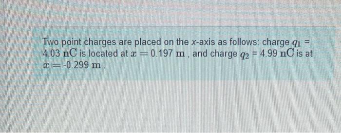 Solved Two point charges are placed on the x-axis as | Chegg.com