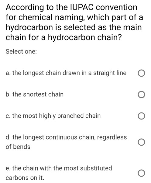 Solved According to the IUPAC convention for chemical | Chegg.com