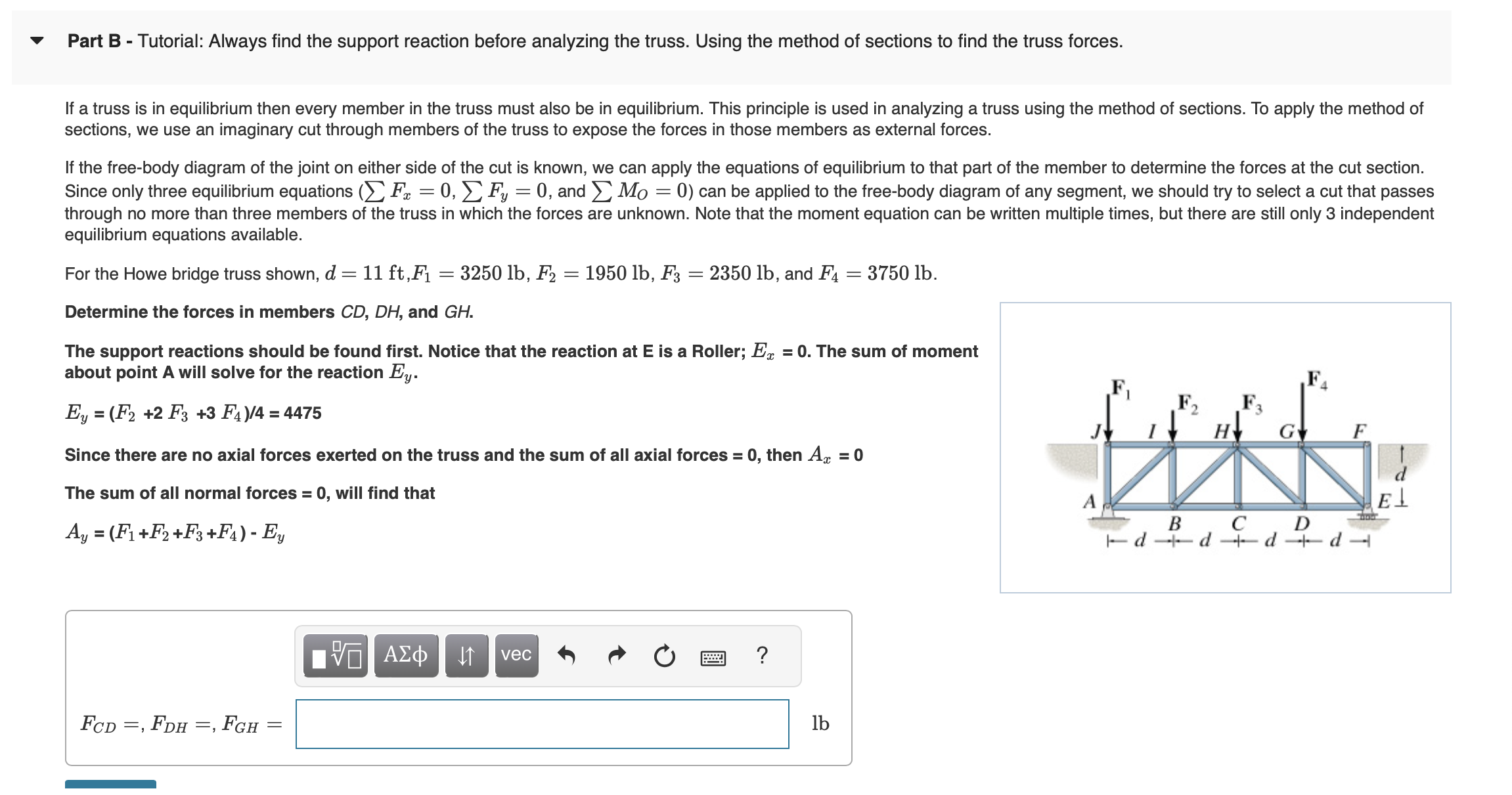 Solved Part B - ﻿Tutorial: Always find the support reaction | Chegg.com