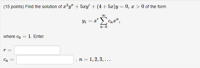 Solved (15 ﻿points) ﻿Find the solution of | Chegg.com