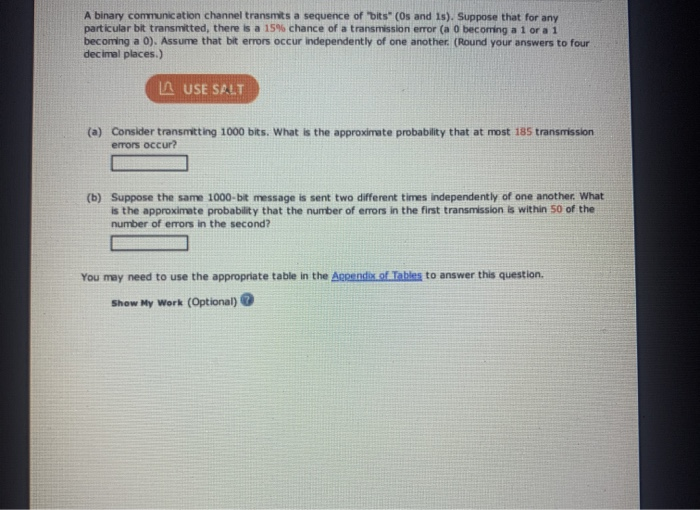 Solved A binary communication channel transmits a sequence | Chegg.com