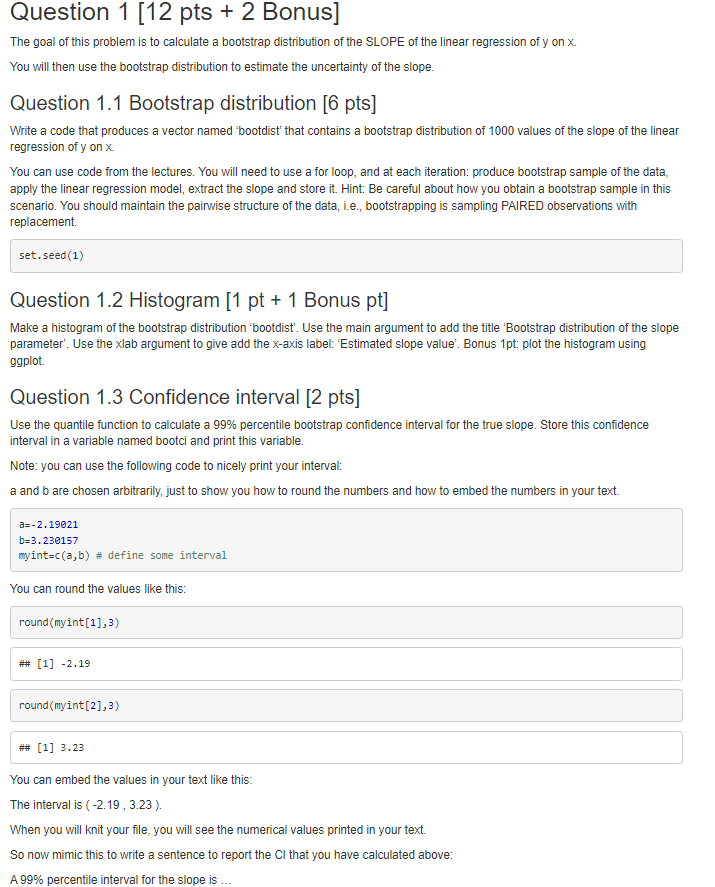 Please do the following in RSTUDIO: Question 1.1 | Chegg.com