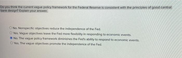 Solved Do you think the current vague policy framework for | Chegg.com