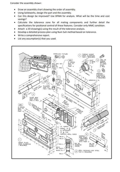 Solved Consider the assembly shown: Draw an assembly chart | Chegg.com