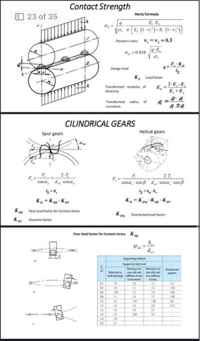 Steps for the design of a cylindrical helical gear | Chegg.com