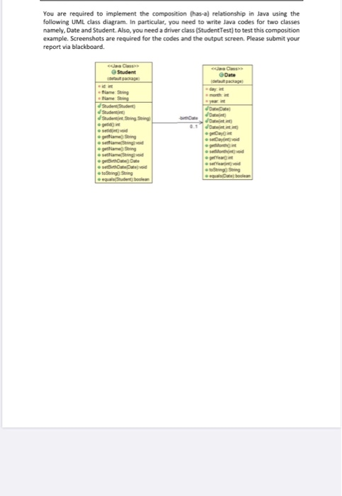 You Are Required To Implement The Composition Has A