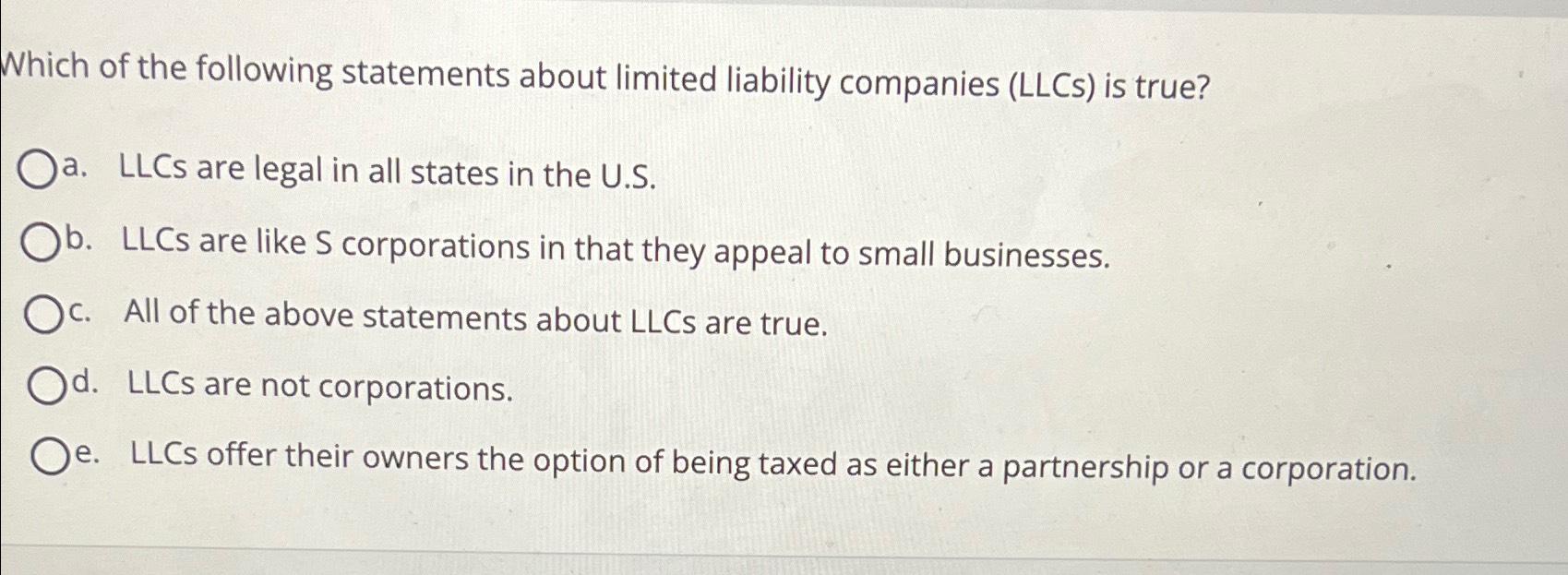 Solved Which of the following statements about limited | Chegg.com