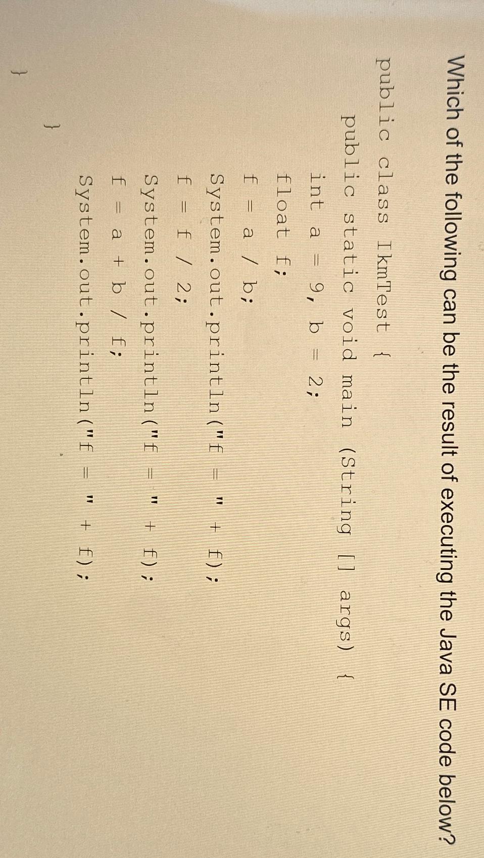 Solved Which of the following can be the result of executing | Chegg.com