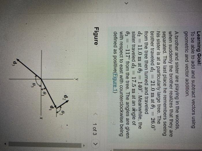 Solved Learning Coal: To be able to add and subtract vectors | Chegg.com