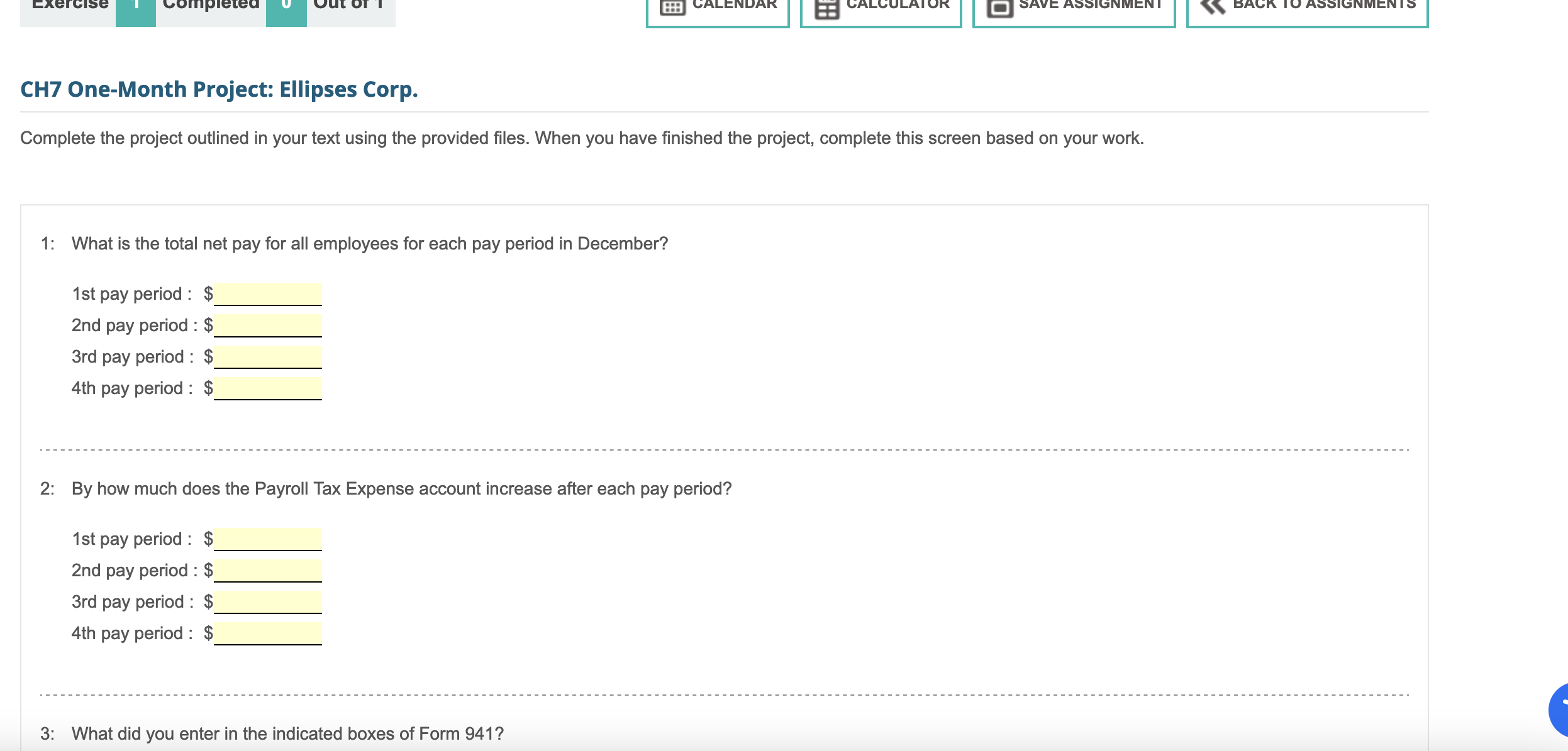 CH7 ﻿One-Month Project: Ellipses Corp.Complete the | Chegg.com