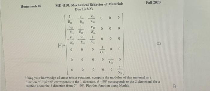 Solved Problem 2: For a generally orthotropic material that | Chegg.com