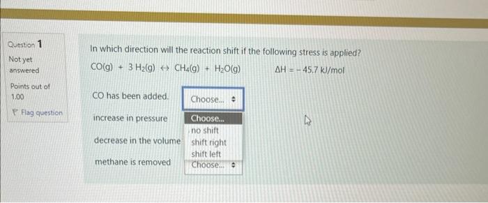 Solved In which direction will the reaction shift if the | Chegg.com
