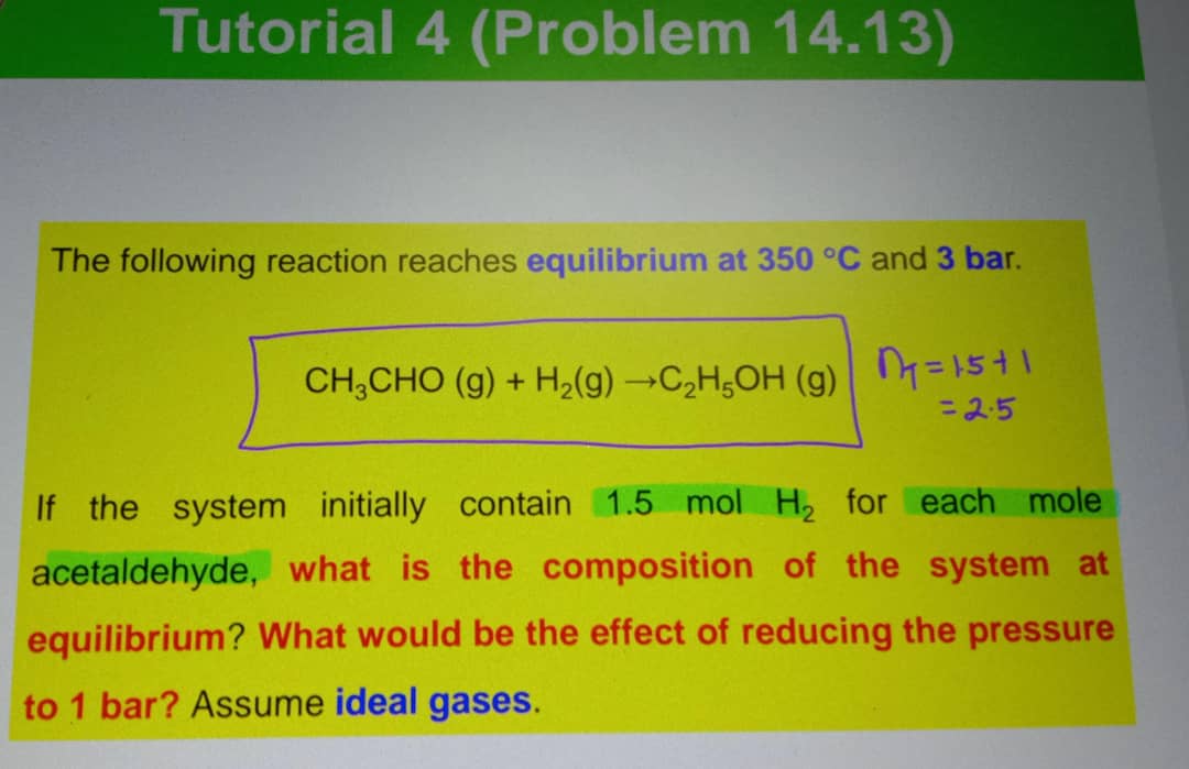 Solved The following reaction reaches equilibrium at 350°C | Chegg.com