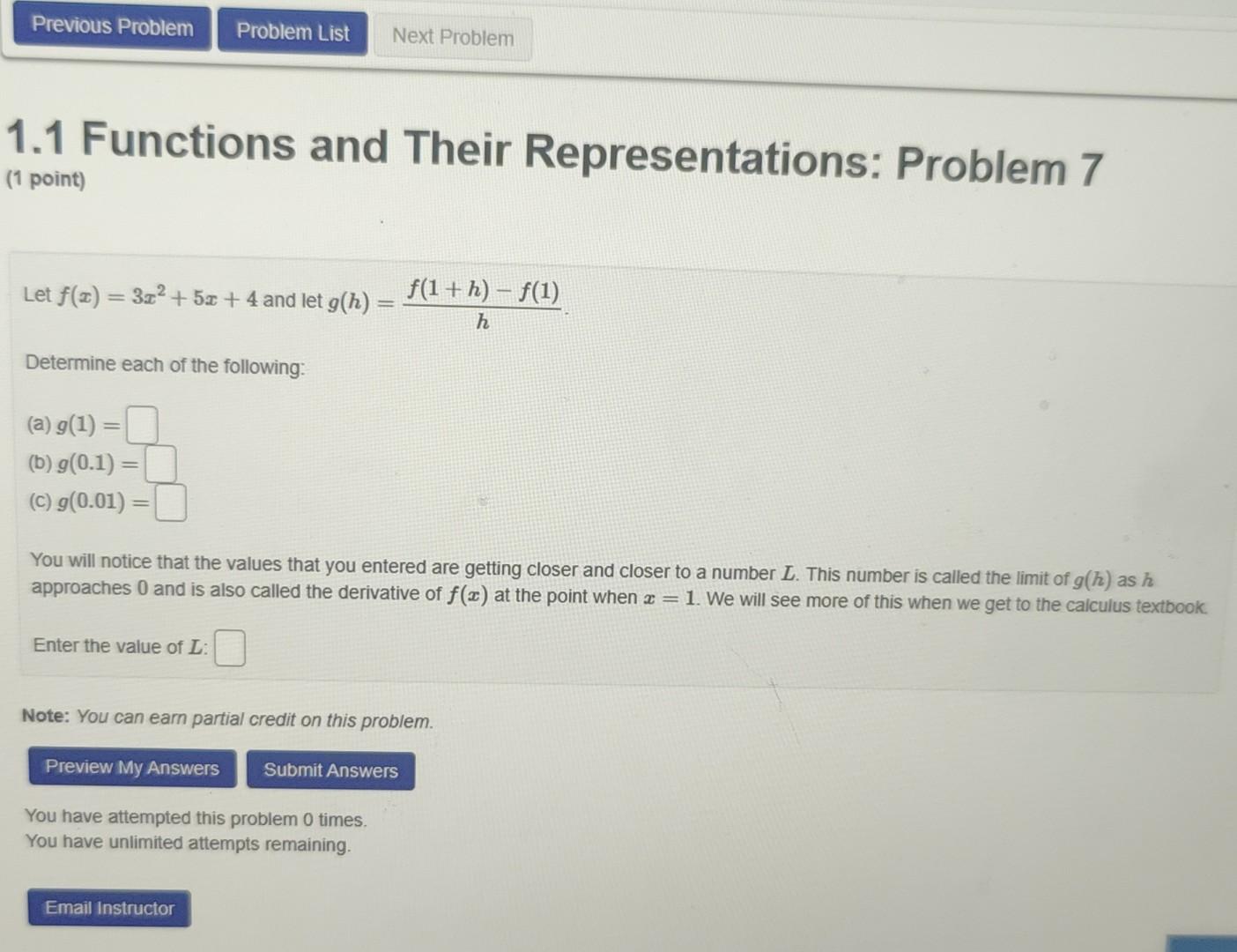 Solved 1.1 Functions and Their Representations: Problem 7 (1 | Chegg.com