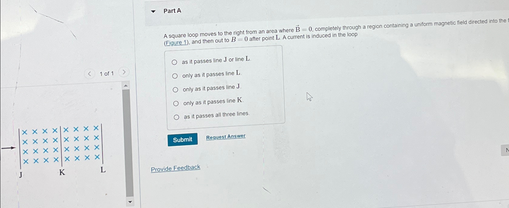 Solved Part AA square loop moves to the right from an area | Chegg.com