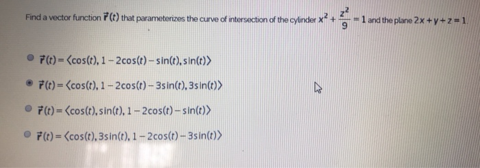 Solved Find a vector function P(1) that parameterizes the | Chegg.com