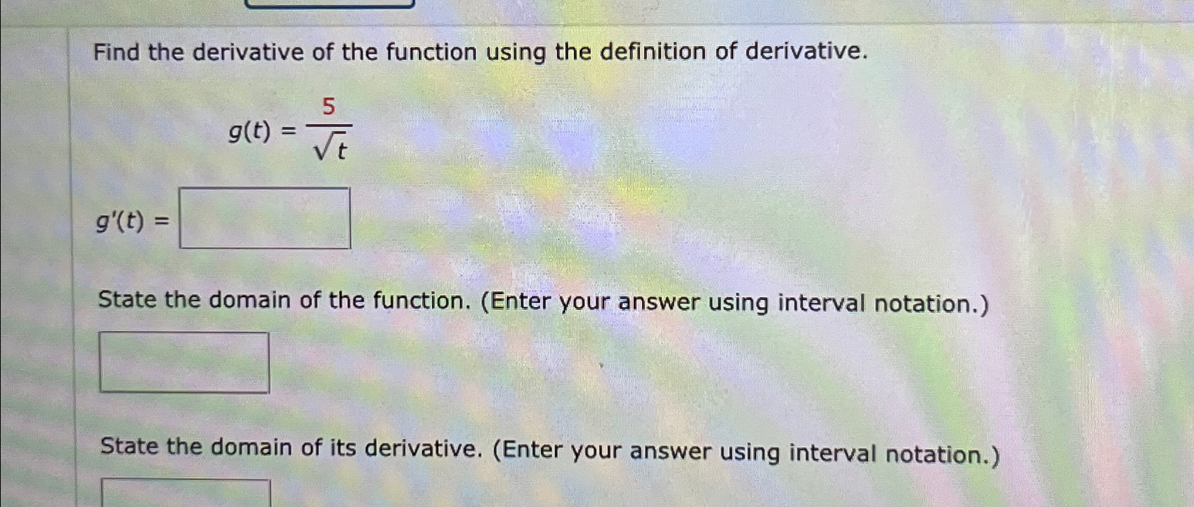 Solved Find the derivative of the function using the | Chegg.com