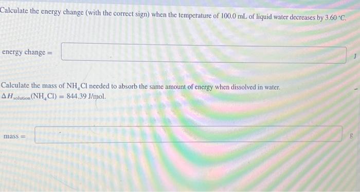 Solved Calculate the energy change (with the correct sign) | Chegg.com