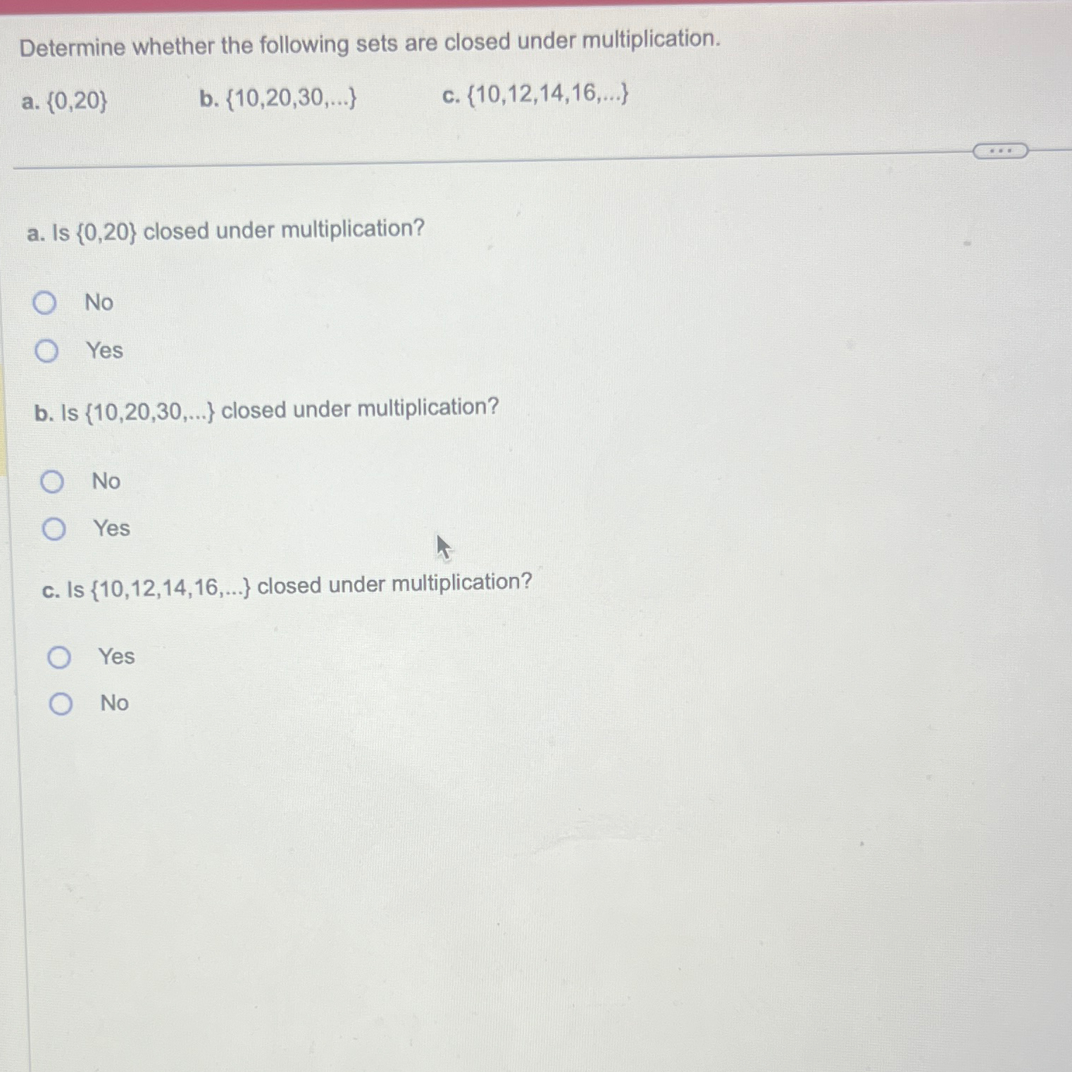 Solved Determine whether the following sets are closed under | Chegg.com