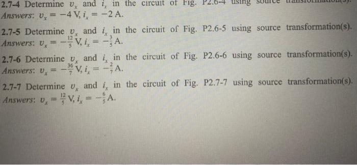 Solved 2.7-6 Determine vx and ix in the circuit of Fig. | Chegg.com