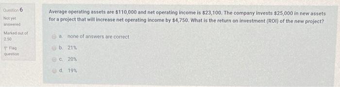 Solved Average operating assets are $110,000 and net | Chegg.com