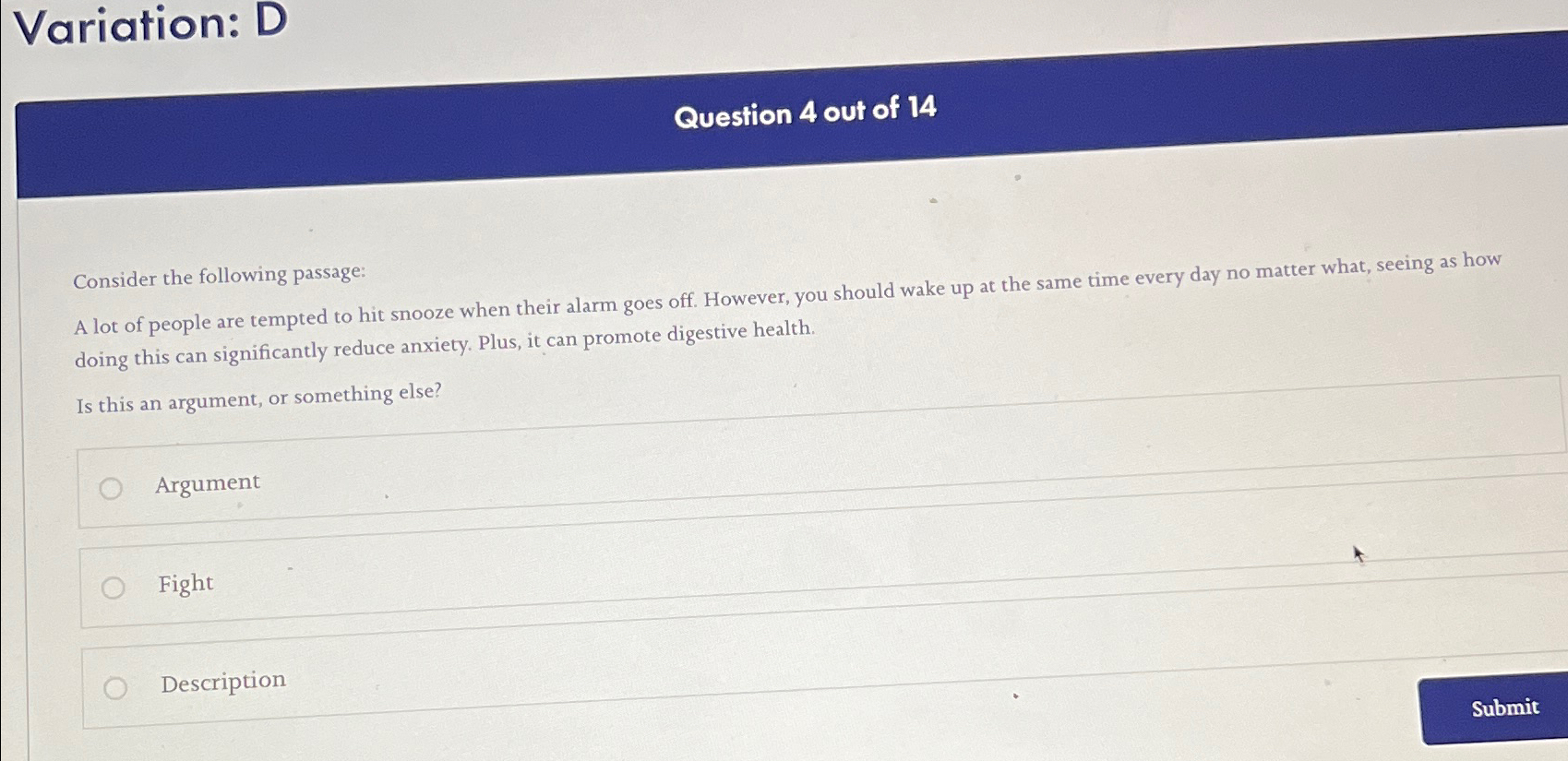 Solved Variation:Question 4 ﻿out of 14Consider the following | Chegg.com