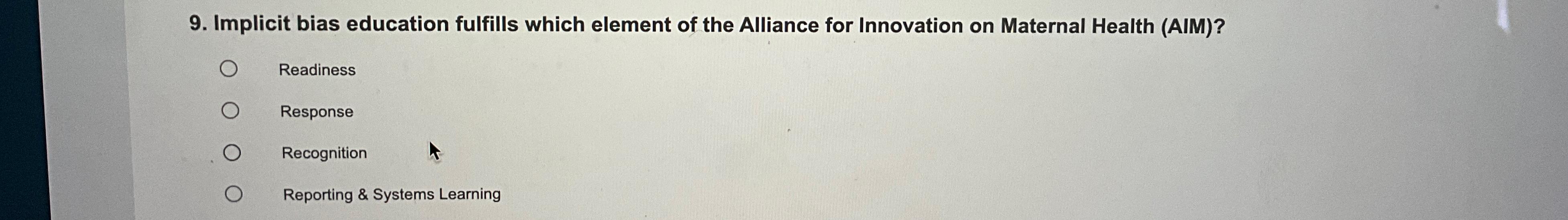 Solved Implicit bias education fulfills which element of the | Chegg.com