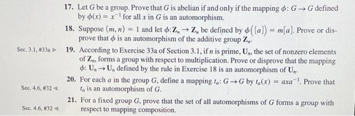 Solved 17. Let G be a group. Prove that G is abelian if and | Chegg.com