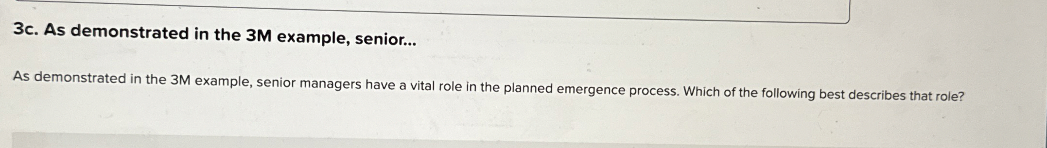 Solved 3c. ﻿As demonstrated in the 3M example, senior...As | Chegg.com