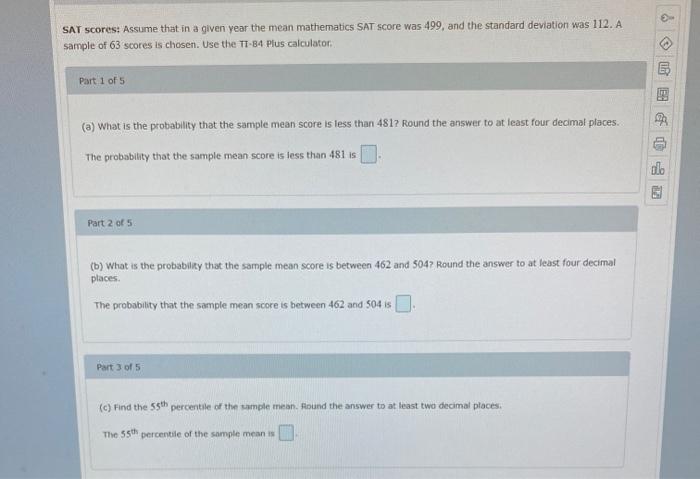 Solved SAT scores: Assume that in a given year the mean | Chegg.com